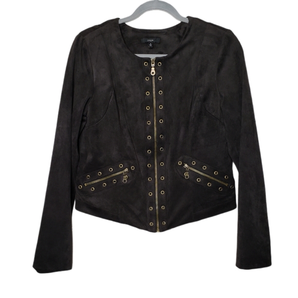 DREW | Jackets & Coats | Drew Faux Suede Moto Jacket Wgrommet Details ...